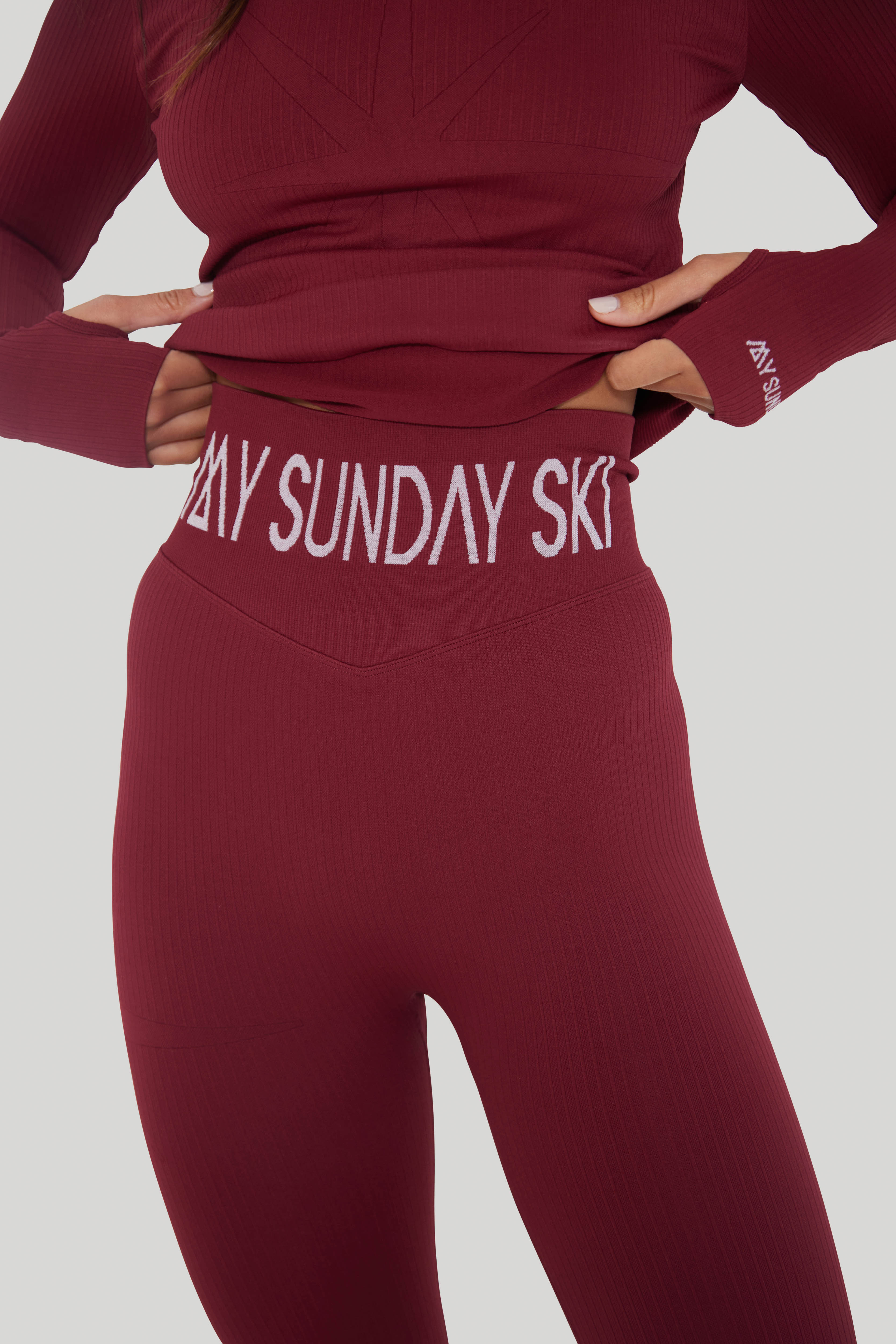 Ribbed Base Layer Set - Cabernet – My Sunday Ski