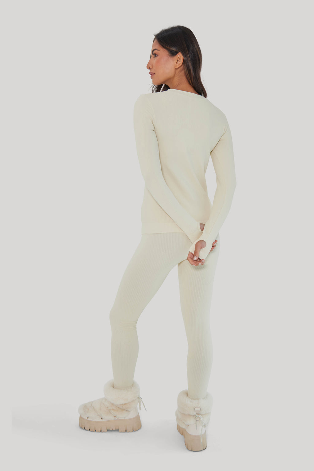 Ribbed Base Layer Set - Cream – My Sunday Ski