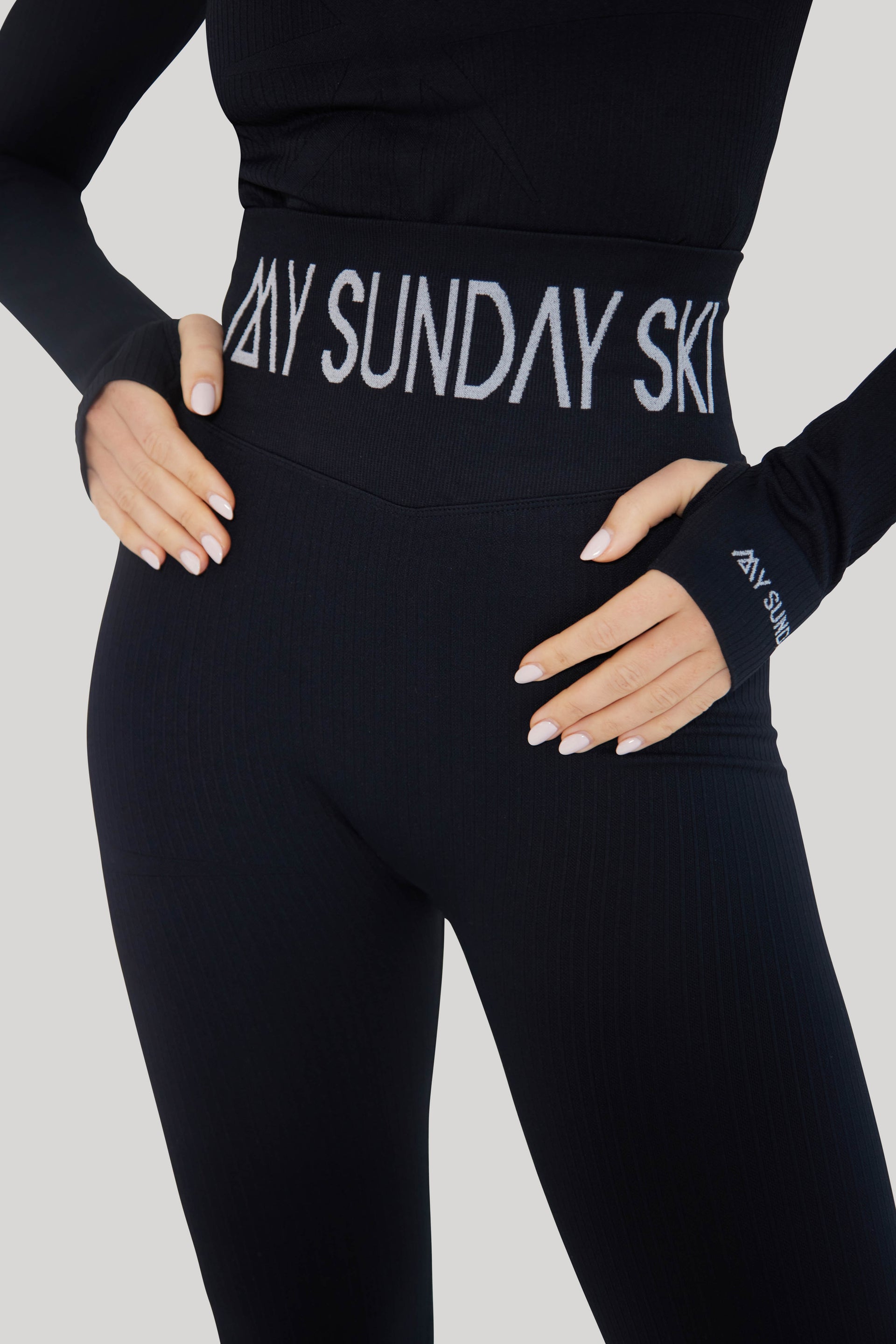 Ribbed Base Layer Set - Black – My Sunday Ski