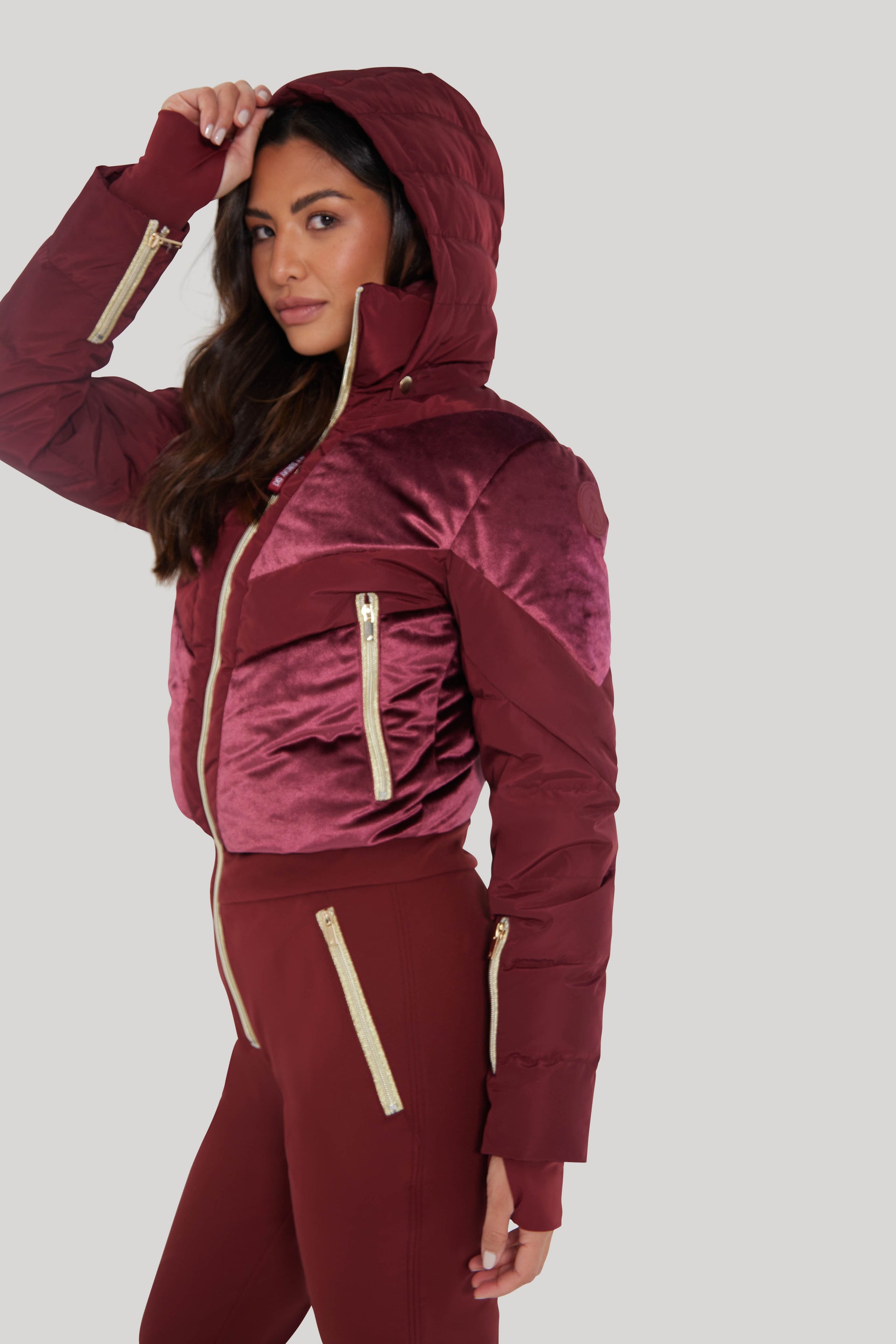 Chevron Ski Suit - Cabernet Velvet – My Sunday Ski