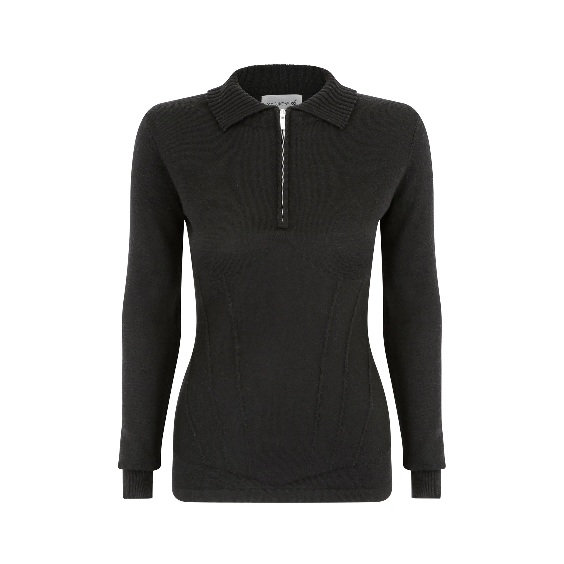 Contour Merino Mid Layer Top - Black – My Sunday Ski